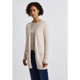 Street One Damen Cardigantusk cream meliert, Gr. 46, unifarben, Web, 37% Baumwolle, 34% Polyacryl, 26% Polyester, 3% Elasthan, Strickjacken, soft und