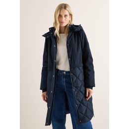 Steppmantel Cecil, Damen, Gr. XXL (46), blau (schwarz navy blau), Stoff, Obermaterial: 100% Polyester; Futter: 100% Polyester; F&uuml;llung: 100% Polyester, unifarben, normal h&uuml;ftbedeckend, ohne Ausschnitt, B&uuml;ndchen, M&auml;ntel Steppmantel, mit moderner Steppung