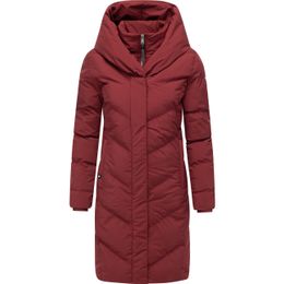 Steppmantel Ragwear "Natalka Soft YOUMODO", Damen, Gr. XL (42), rot (bordeaux), Obermaterial: 100% Polyester; Innenfutter: 100% Polyester; Wattierung: 100% Polyester, figurumspielend ca. Mitte Oberschenkel, hoch geschlossener Ausschnitt, eng normaler Saum, M&auml;ntel Steppmantel, Warmer Wintermantel mit hohem Kragen und Kapuze