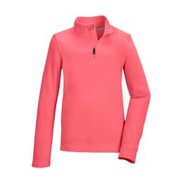Fleeceshirt Killtec "KSW 247 GRLS FLC SHRT", Mädchen, Gr. 152, orange (koralle), Obermaterial: 100% Polyester, Shirts, Fleeceshirt mit Stehkragen, Kinnschutz und hohem Tragekomfort