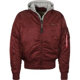 Alpha Industries Jacke 'MA-1 D-Tec' Herren Größe M graumeliert / burgunder