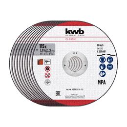 kwb Gewebetrennscheiben-Set 'Classic' für Stein gekröpft Ø 115 x 3 mm 10-teilig