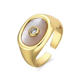 Luxenter Ring 'Staxo' Damen Größe 50/60 perlweiß