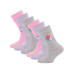 Ewers Socken 6er Pack Einhorn M&auml;dchen Gr&ouml;&szlig;e 39/42 pink