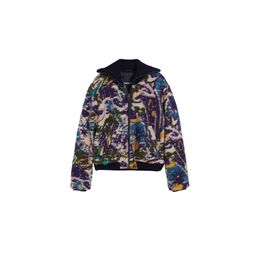 Desigual Between-Season Jacket female size L Blue / Dark green / Dark purple / Wool white