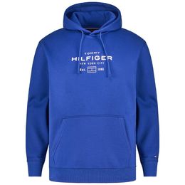 Große Größen Tommy Hilfiger Hoodie aus Baumwollmischung Farbe royalblau Größe: 4XL