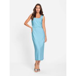 Heine Witt Damen Cocktailkleid Struktur-Qualität mit Leinen, aqua, Größe 34