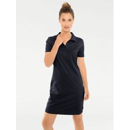 Heine Witt Damen Polokleid in Pikee-Qualit&auml;t, marine, Gr&ouml;&szlig;e 46