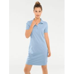 Heine Witt Damen Polokleid in Pikee-Qualit&auml;t, bleu, Gr&ouml;&szlig;e 38