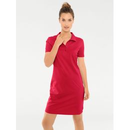 Heine Witt Damen Polokleid in Pikee-Qualit&auml;t, rot, Gr&ouml;&szlig;e 38