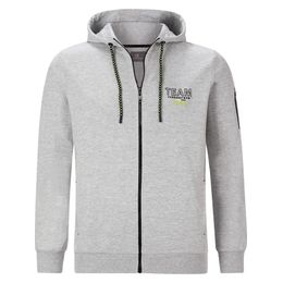 Jan Vanderstorm Zip-Up Hoodie ' Odgrim ' male Grey size 4XL