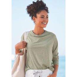 ELBSAND Damen Longsleeve, gr&uuml;n meliert, Gr&ouml;&szlig;e S (36)