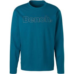 Bench. Loungewear Herren Langarmshirt, petrol, schwarz, Gr&ouml;&szlig;e S