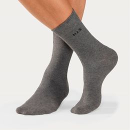H.I.S. H.I.S Herren Socken, 1x schwarz, 1x marine, 1x anthrazit-meliert, 1x grau-meliert, Größe 43/44