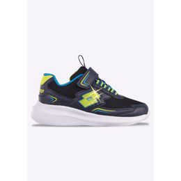 Sneaker Lotto, Gr. 32, blau (navy, lime), Synthetik, Textil, Schuhe, mit cooler Blinkfunktion