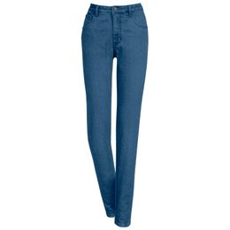 WITT Damen 5-Pocket-Jeans mit bestickten Ges&auml;&szlig;taschen, blue-bleached, Gr&ouml;&szlig;e 80