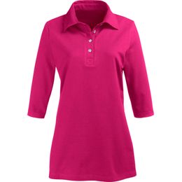 CR&Eacute;ATION L Damen Longshirt mit kurzer Knopfleiste pink Gr&ouml;&szlig;e 46