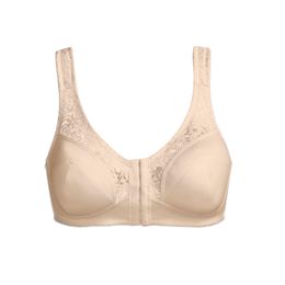 Speidel Damen Vorderverschluss-BH ohne B&uuml;gel mit Spitze, puder, Gr&ouml;&szlig;e 85B