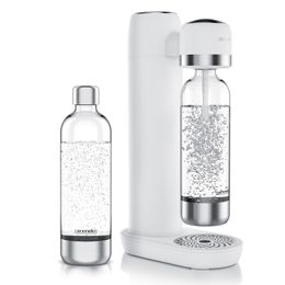 arendo Wassersprudler Soda Maker mit 2x 1000 ml Flaschen, kompatibel mit 60l CO2 Zylindern, (Set, 3-tlg., Soda Maker, PET-Flasche), Soda Streamer + 2 Wasserflaschen, BPA-frei, fein dosierbar, Carbonator