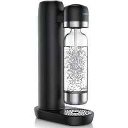 arendo Wassersprudler, Soda Maker mit 1000 ml PET-Flasche, kompatibel mit 60 L CO2-Zylinder, BPA-frei, 2-tlg. Set, fein dosierbar