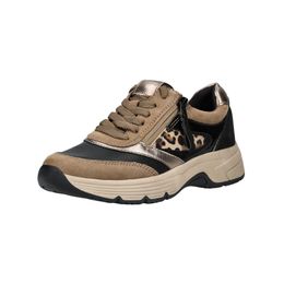 Sneaker Tamaris "Tamaris Sneaker Lederimitat/Textil", Damen, Gr. 37, pepper, Lederimitat, Textil, Schuhe