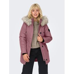 Only Damen Parka "ONLIRIS FUR WINTER PARKA LIFE CC OTW"rose braun detail:nature fur, Gr. L, unifarben, Web, Obermaterial: 100% Polyester, Jacken, mit