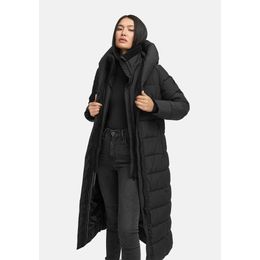 Winterjacke Marikoo "Pakoraa", Damen, Gr. S, schwarz, Obermaterial: 100% Polyester; Futter: 100% Polyester; Wattierung: 100% Polyester; Ärmelfutter: 100% Polyester, Jacken, extra langer Winter Mantel mit abnehmbaren Innenteil