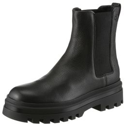 Chelseaboots Calvin Klein Jeans "LUGGED CHELSEA BOOT HIGH LTH", Herren, Gr. 45, schwarz, Elastischer Einsatz, Leder, unifarben, Schuhe, Stiefelette, Klassik-Boots, Stretcheinsätze, mit Anziehlasche