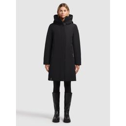 Wintermantel Khujo "NELLEN", Damen, Gr. S, schwarz, 100% Polyester, unifarben, loose fit, eingesetzt elastischer Bund, M&auml;ntel Wintermantel