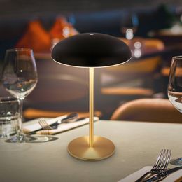 Briloner LED-Akku-Tischlampe Brilo unplugged Caxa, schwarz/messing