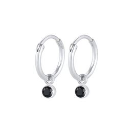 Elli Ohrringe Creole Damen Größe One Size schwarz / silber