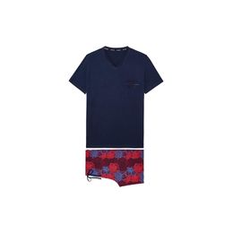 HOM Shorty ' Bouquet Short Sleepwear ' Herren Gr&ouml;&szlig;e S dunkelblau / bordeaux