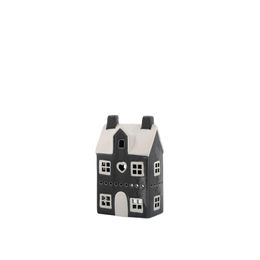 Chic Antique Teelicht Haus aus Keramik Chamonix 2 aus schwarz in schwarz | Gr.: onesize