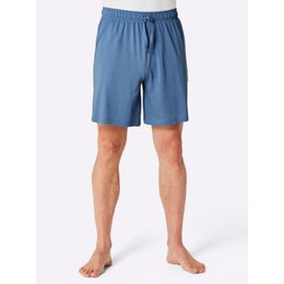w&auml;schepur men Herren Hose kurz, grau-meliert + mittelblau, Gr&ouml;&szlig;e 44/46