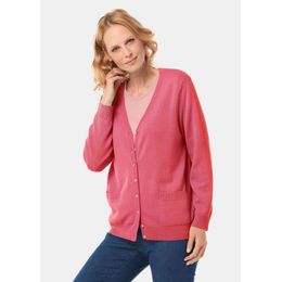 GOLDNER Uni Merino-Cardigan Langarm in pink | Gr.: 48