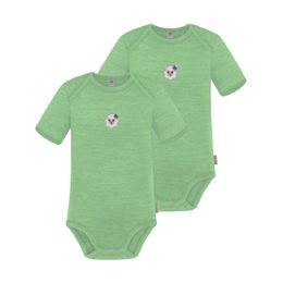 Normani Outdoor Sports 2er Set Baby Merino Body Kurzarm Tauranga in Gr&uuml;n | Gr.: 62