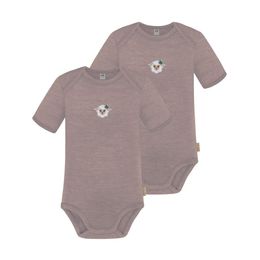 Normani Outdoor Sports 2er Set Baby Merino Body Kurzarm Tauranga in Rosa | Gr.: 56