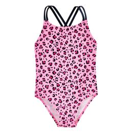 Playshoes UV-Schutz Badeanzug Leo-Print in Pink | Gr.: 122/128