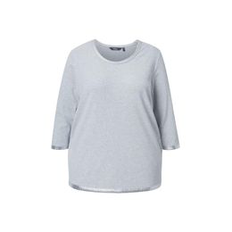 Ulla Popken Shirt in hellgrau mélange | Gr.: 50-52