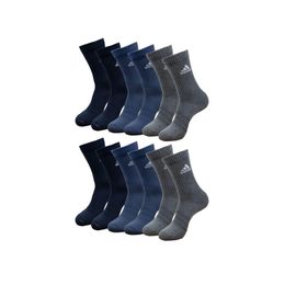 Adidas 6 Paar Crewsocks Cushioned in Mehrfarbig | Gr.: 37-39