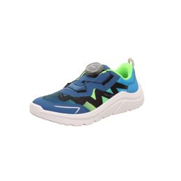 Superfit Leder-Sneakers "Kicks" in Blau/ Gr&uuml;n | Gr.: 29