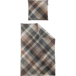 Irisette Edel-Flausch-Biber Bettwäsche in braun | Gr.: 135x200 cm (80x80 cm)