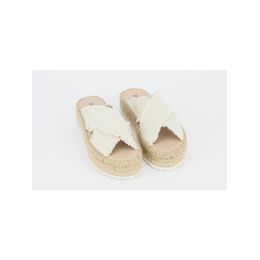 Espadrij l'orginale Sandalette mit Plateu Sohle Croisette Lin in Natur | Gr.: 39