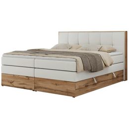 Höffner Boxspringbett mit Bettkasten Albero 1 King ¦ weiß ¦ Maße (cm): B: 208 H: 113 » Höffner
