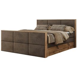 Höffner Boxspringbett mit Bettkasten Albero 2 King Duo braun Maße (cm): B: 148 H: 113 » Höffner