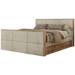 Höffner Boxspringbett mit Bettkasten Albero 2 King Duo beige Maße (cm): B: 148 H: 113 » Höffner