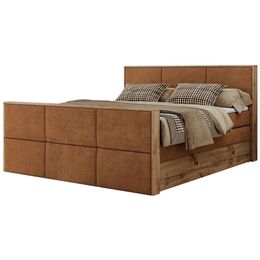 Höffner Boxspringbett mit Bettkasten Albero 2 King Duo orange Maße (cm): B: 188 H: 113 » Höffner