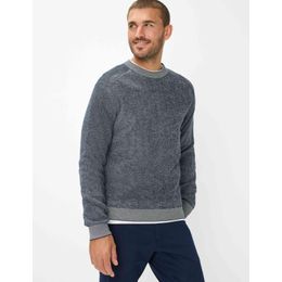 Brax Herren Strickpullover Style ROB universe, Blau, Gr. L