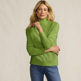 LANDS' END Merino-Pullover mit weitem Rollkragen, Damen,  Gr&uuml;n, by Lands' End