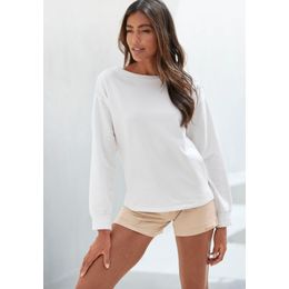 Bench. Loungewear Damen Sweatshirt, ecru, Gr&ouml;&szlig;e 36/38